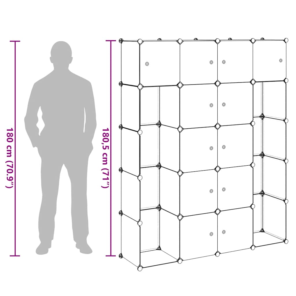 Modular Storage Black and White Plastic Large Modular – Bostome